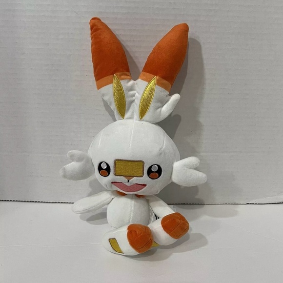 Toys | Pokemon Scorbunny Plush Figure Nintendo 14 White Rabbit Vgc Wct ...